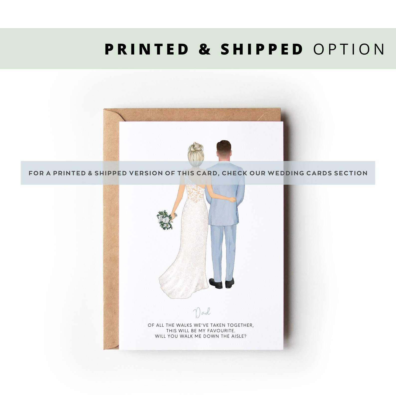 Printable Will You Walk Me Down the Aisle, Dad, Grandad, Brother ...