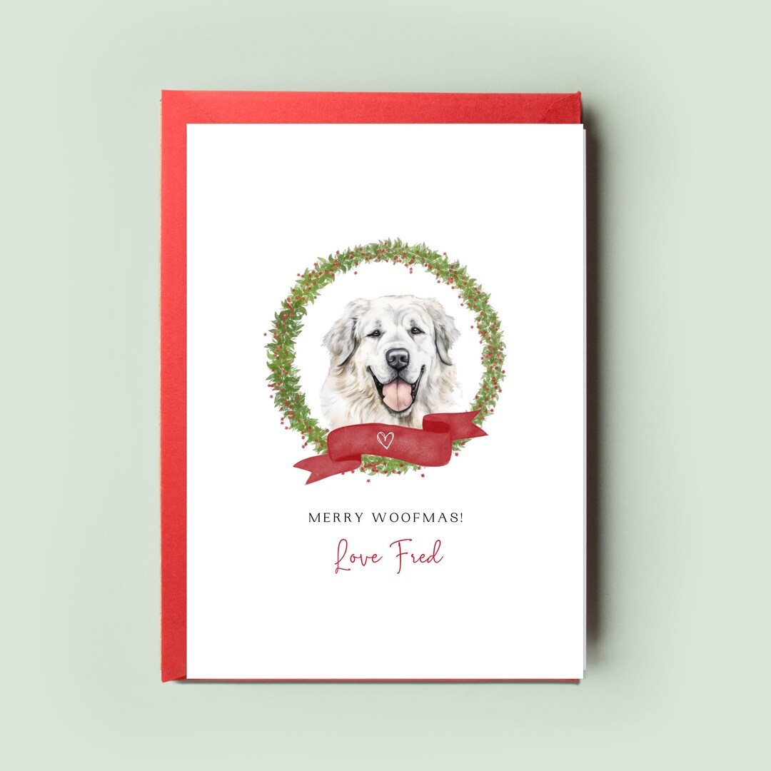 Great Pyrenees Christmas Card From the Dog, Christmas Card for Dog Dad ...