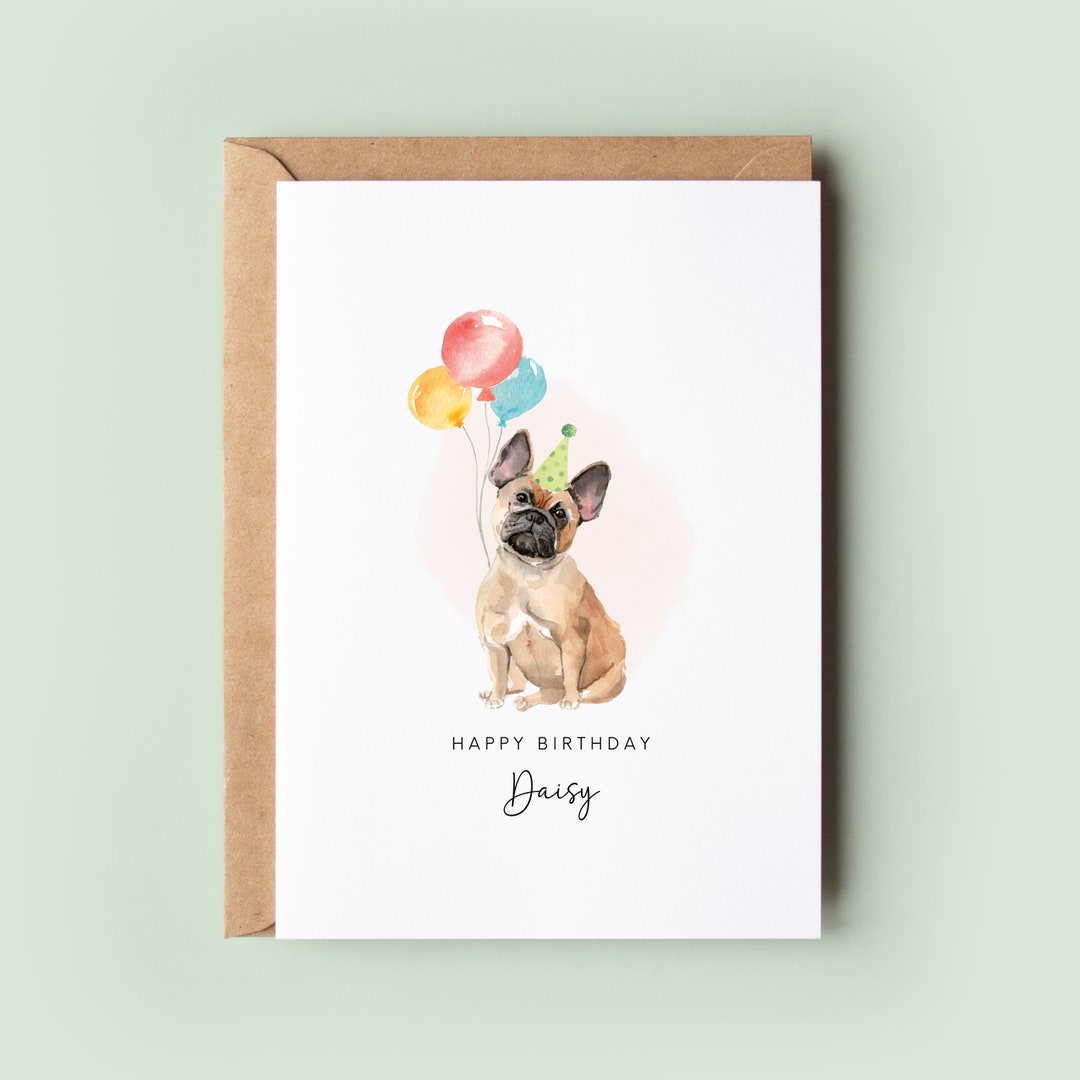 Cheerful French Bulldog Birthday Card | Perfect for Dog Moms & Dads ...