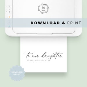 Printable to Our Daughter on Your Wedding Day Card, Parents of the ...