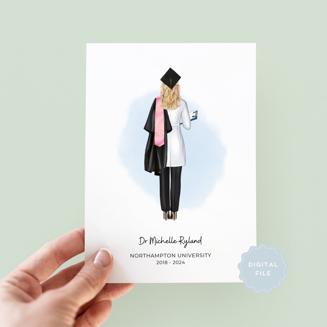 Printable Personalised Doctor Graduation Card, Graduation Gift, Vet ...