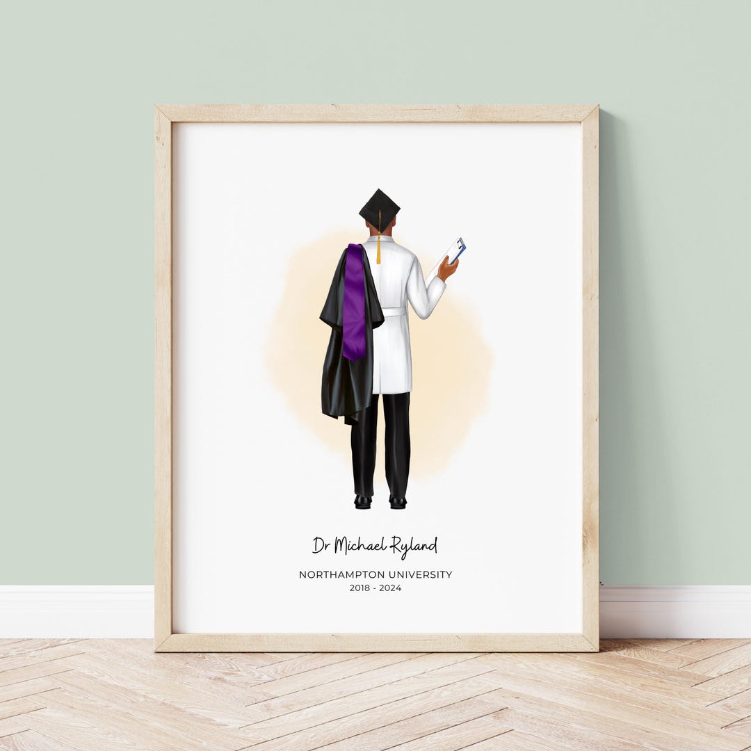 Male Doctor Graduation Print | Personalised Vet or Dr Gift | Custom ...