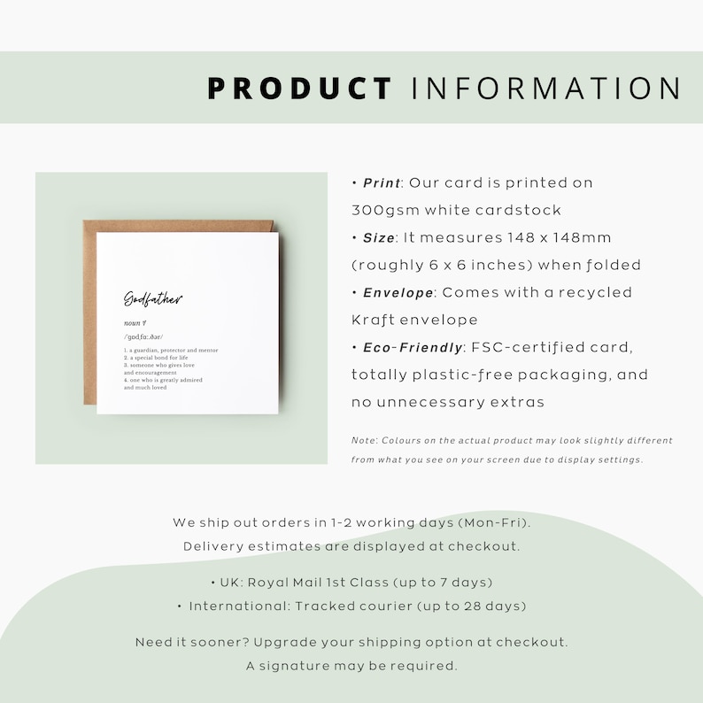 Godparent Definition Card | Will You Be My Godparent Proposal ...