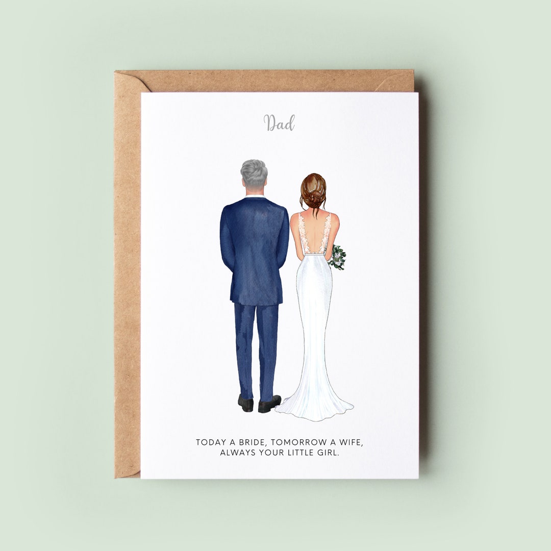 Personalised Father of the Bride Wedding Card, Wedding Day Dad Card, to ...
