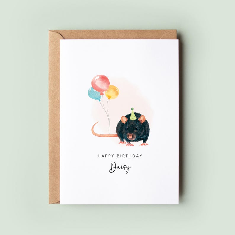 Rat Birthday Card From the Rat, Birthday Card for Rat Dad, Birthday ...