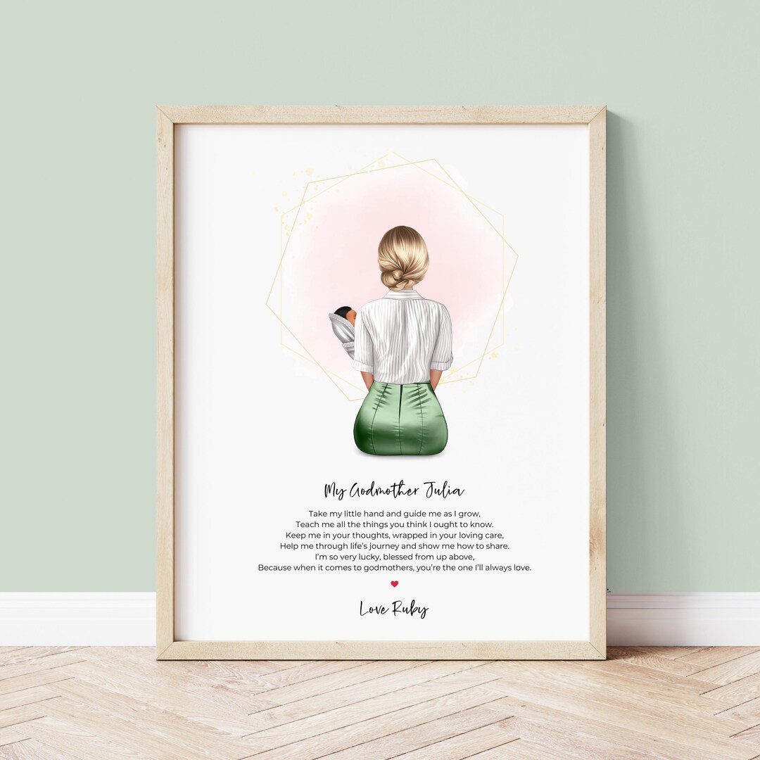 Personalised Godmother Keepsake Print | Christening or Baptism Gift ...
