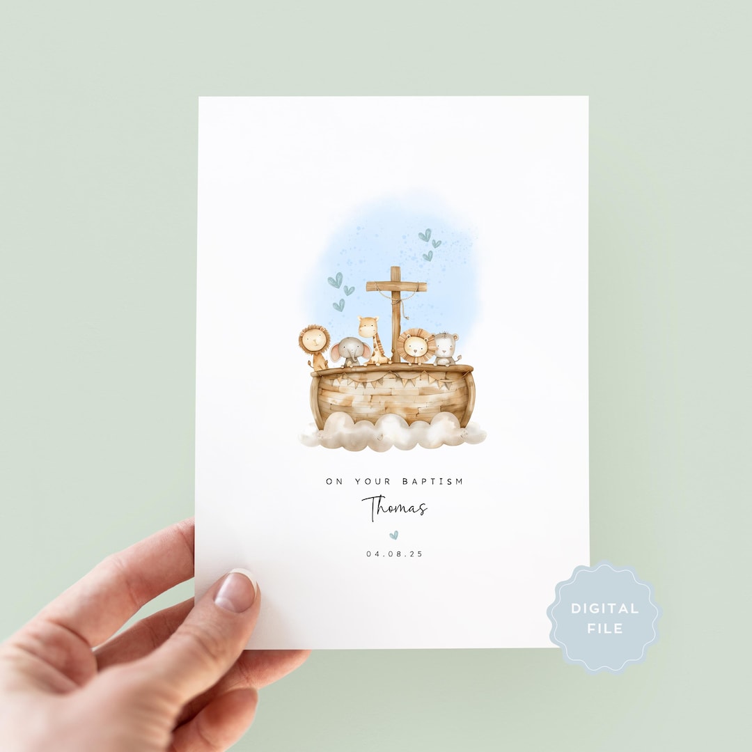 Printable Personalised Christening or Baptism Card | Digital Keepsake ...