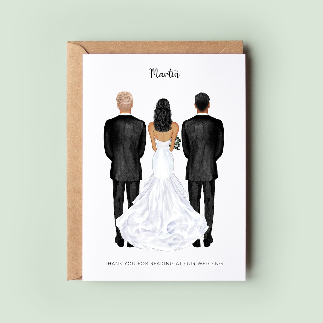 Personalised Thank You for Reading at Our Wedding Card, Wedding Thank ...