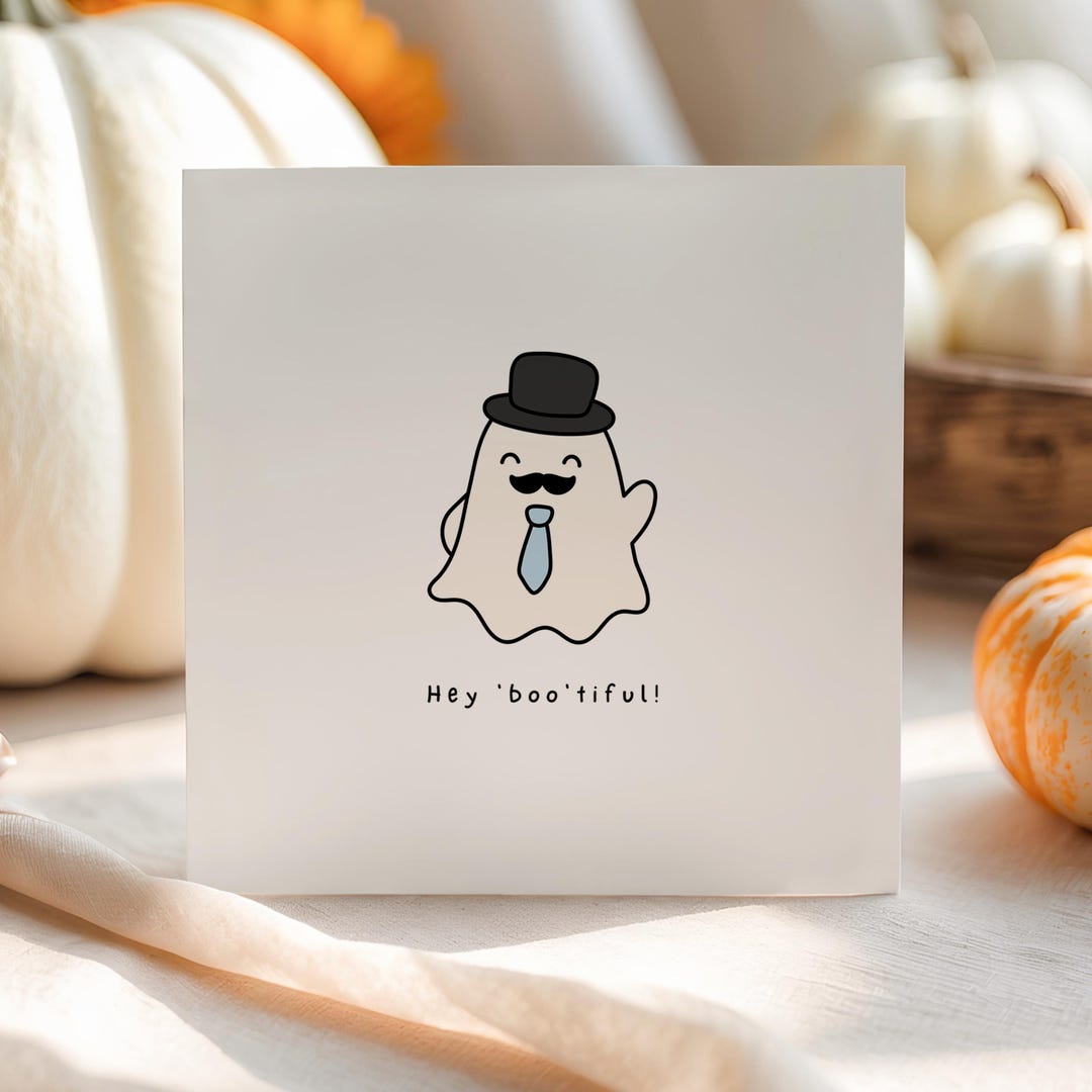 Hey Boo’tiful Halloween Card – Funny Ghost Card for Him or Partner - Etsy