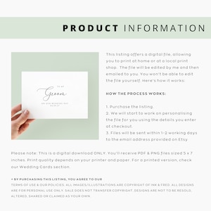 Printable Wedding Card to Groom on Wedding Day, Groom Gift for Wedding ...