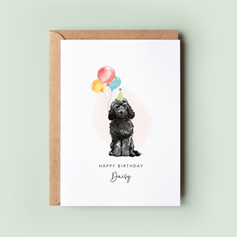 Cockapoo Dog Birthday Card From the Dog, Birthday Card for Dog Dad ...