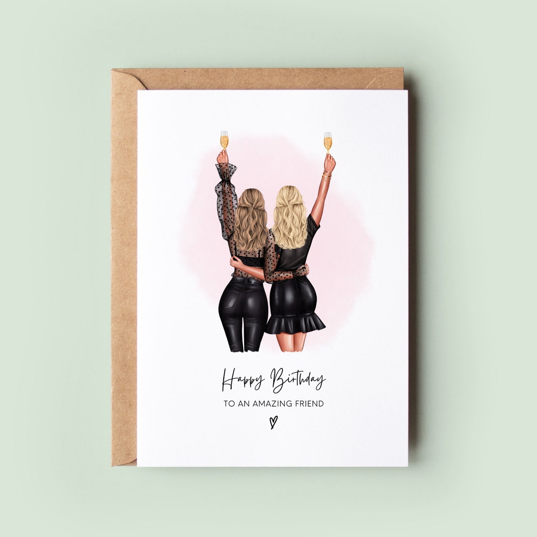 Personalised Best Friend Birthday Card, Bestie Birthday Card, Custom ...