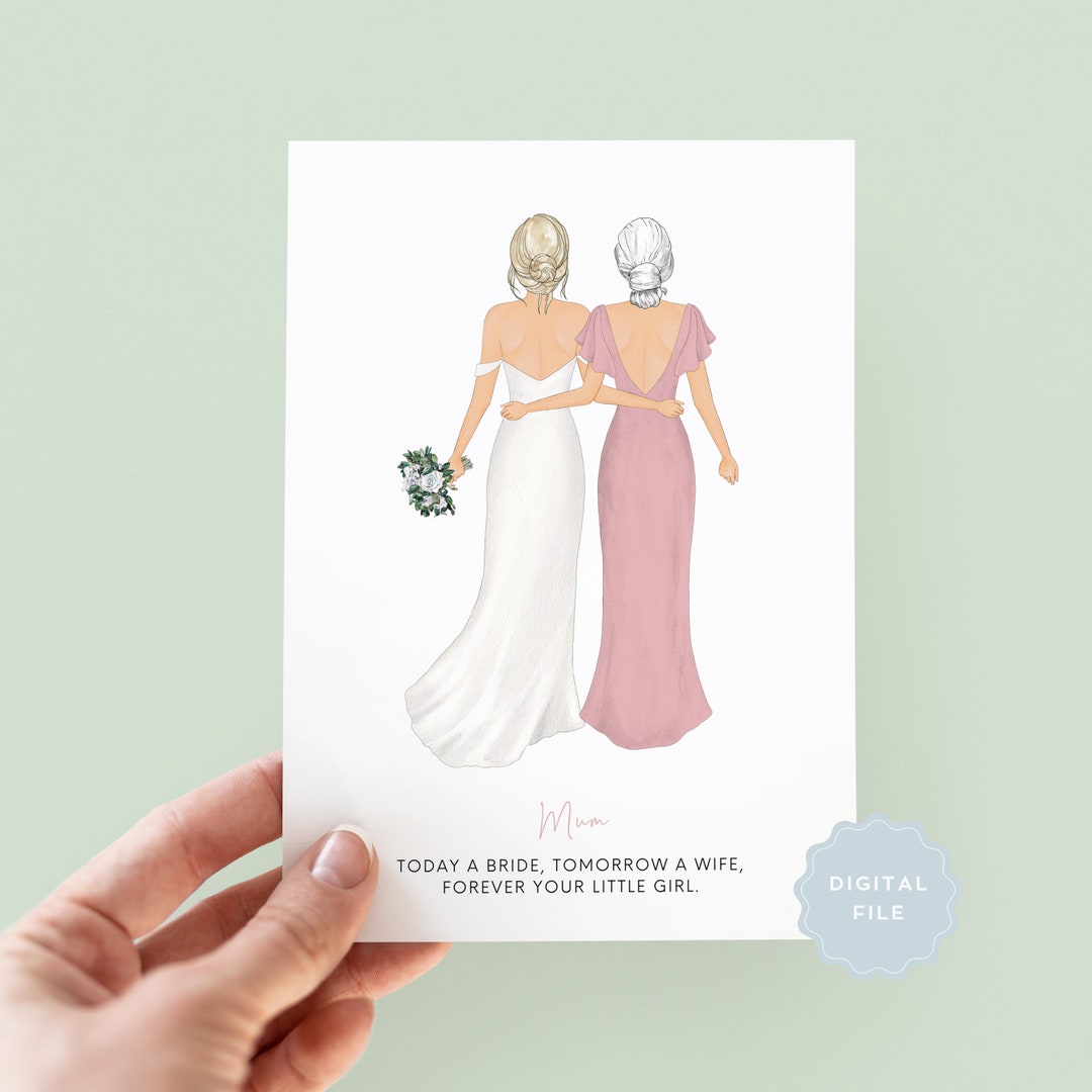 Printable Personalised Wedding Card, Mother of the Bride, Mother of the ...