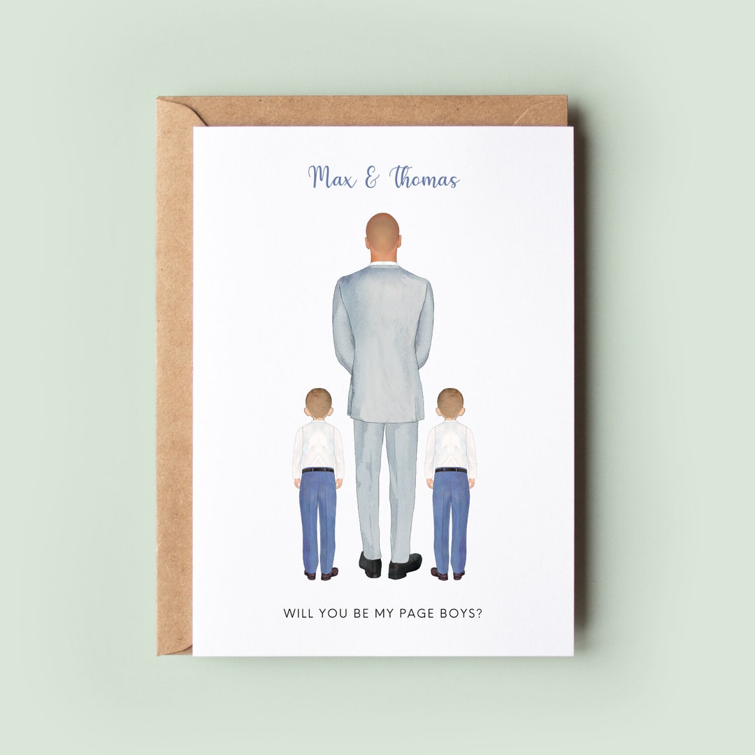 Personalised Will You Be My Page Boys Card, Page Boy Brothers Card ...