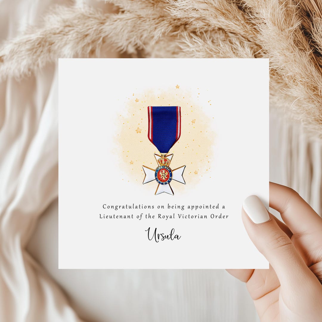 Lieutenant of the Royal Victorian Order Card | LVO Honours ...