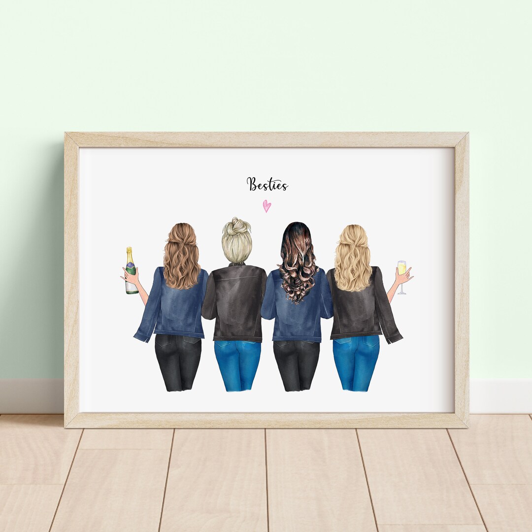 Personalised Best Friend Gift, Personalised Sister Gift, Besties Print ...