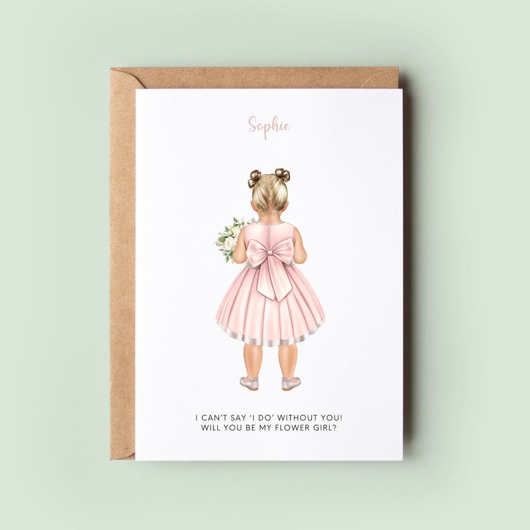 Personalised Wedding Baby Flower Girl Card, Baby Flower Girl Proposal ...