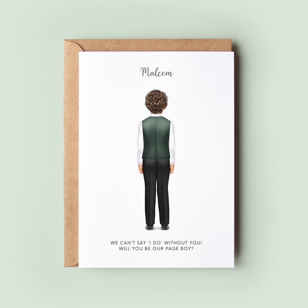 Will You Be My Page Boy Card, Personalised Page Boy Card, Will You Be ...