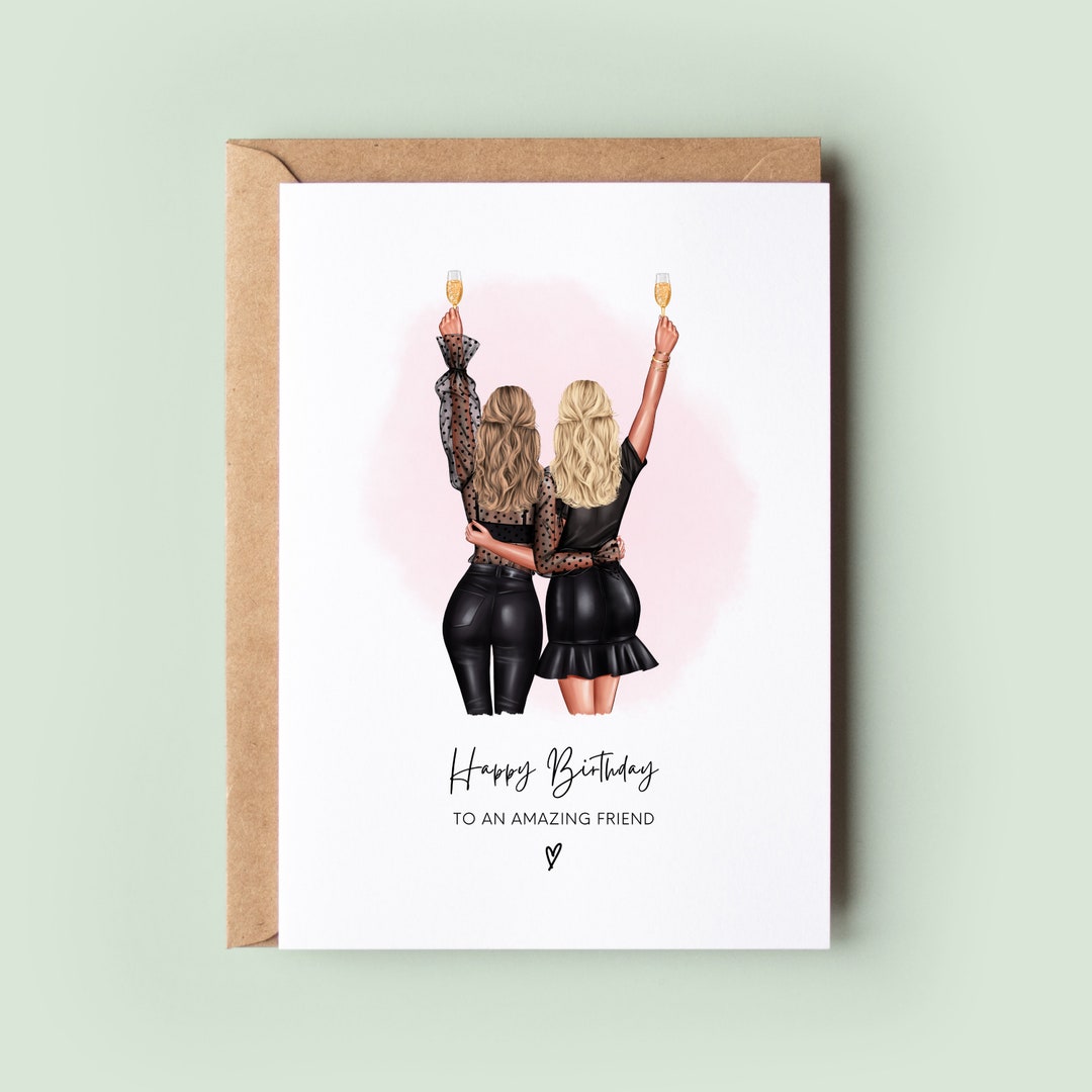 Personalised Best Friend Birthday Card, Bestie Birthday Card, Custom ...