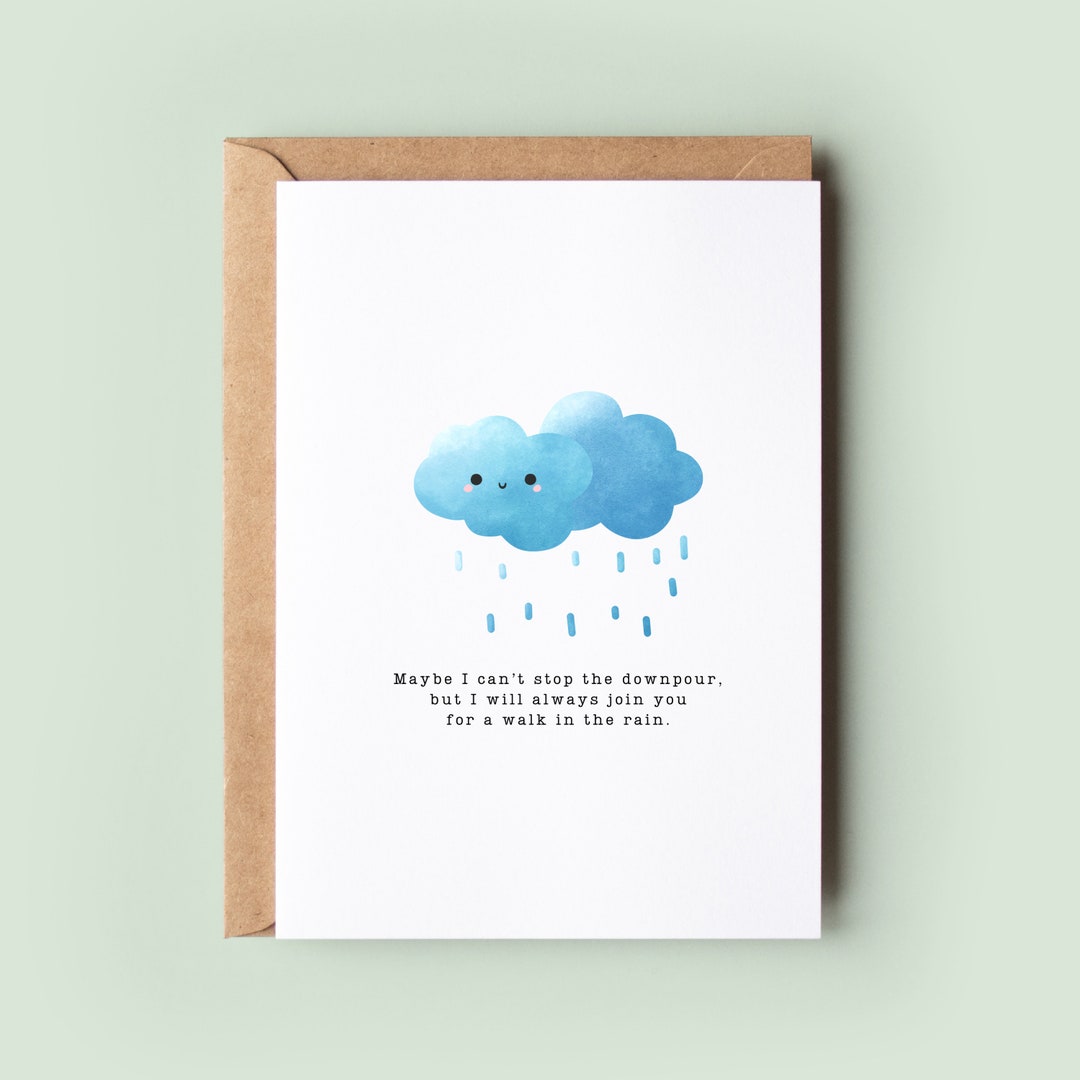 Walk With You in the Rain Anniversary Card, Valentine's Card, Husband ...