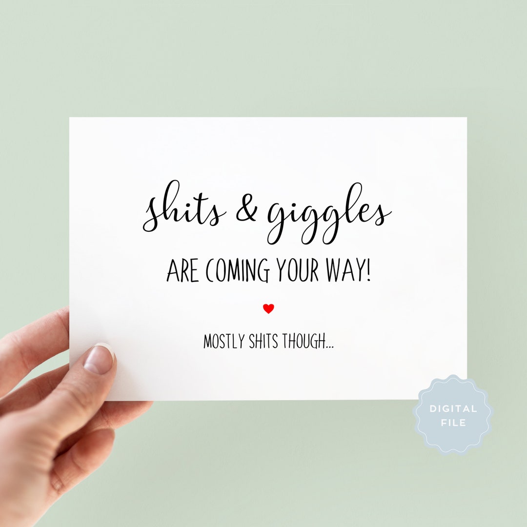 Printable Shits & Giggles Baby Card, Baby Shower Card, Card for New Mum ...
