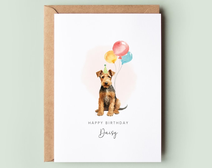 Welsh Terrier Birthday Card, Welshie Card, Welsh Terrier Artwork ...
