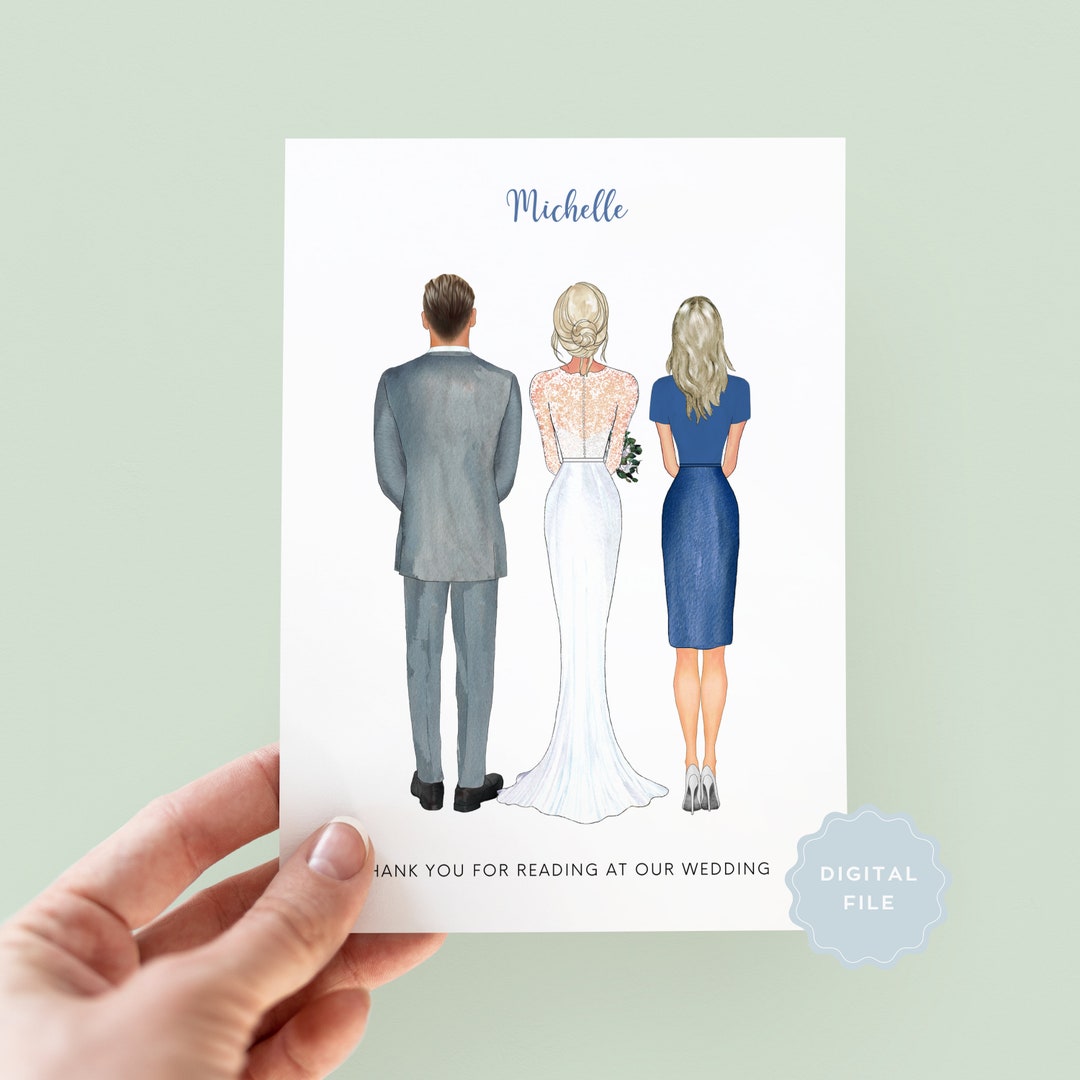 Printable Personalised Thank You for Reading at Our Wedding Card ...