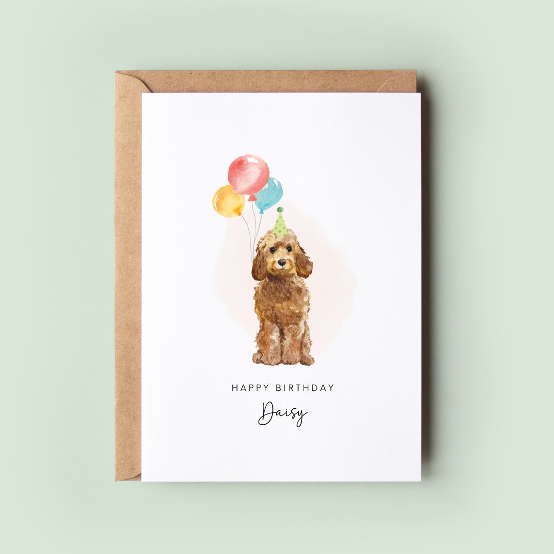 Cockapoo Dog Birthday Card From the Dog, Birthday Card for Dog Dad ...