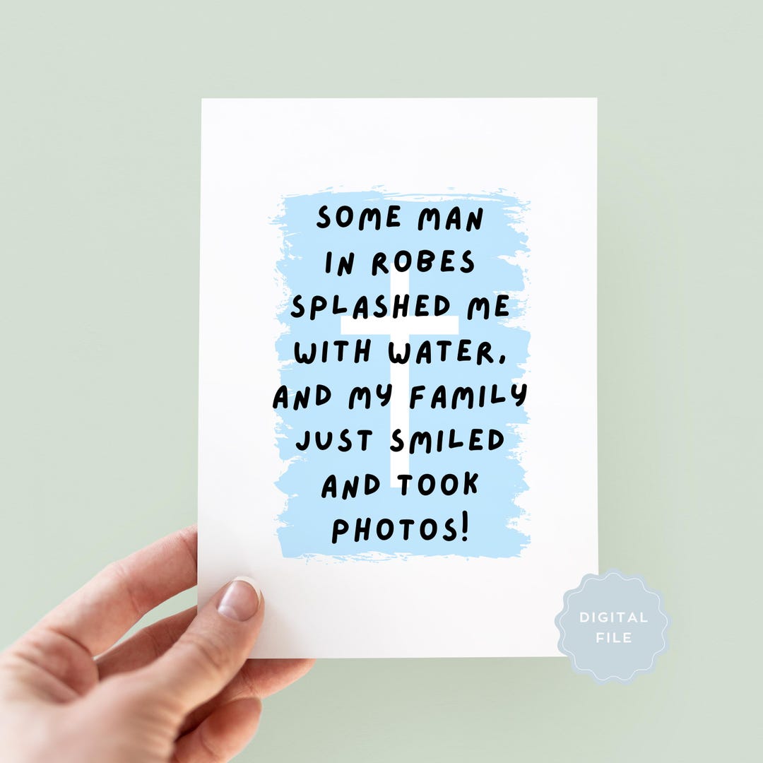 Printable Funny Christening Card | Baptism Card for Godson, Grandson ...