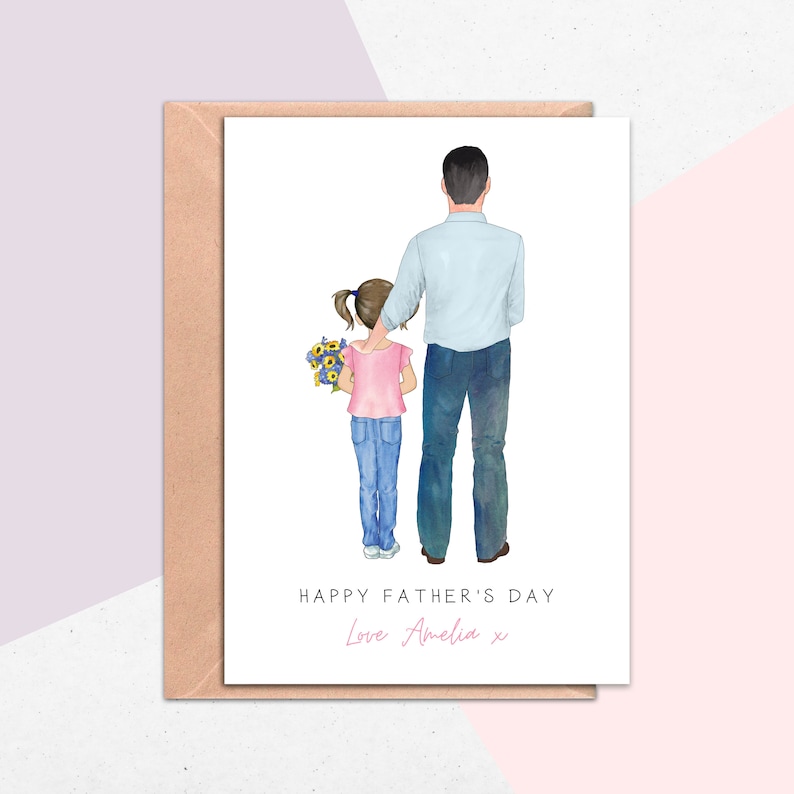 Father & Daughter Card Personalised Father's Day Card | Etsy