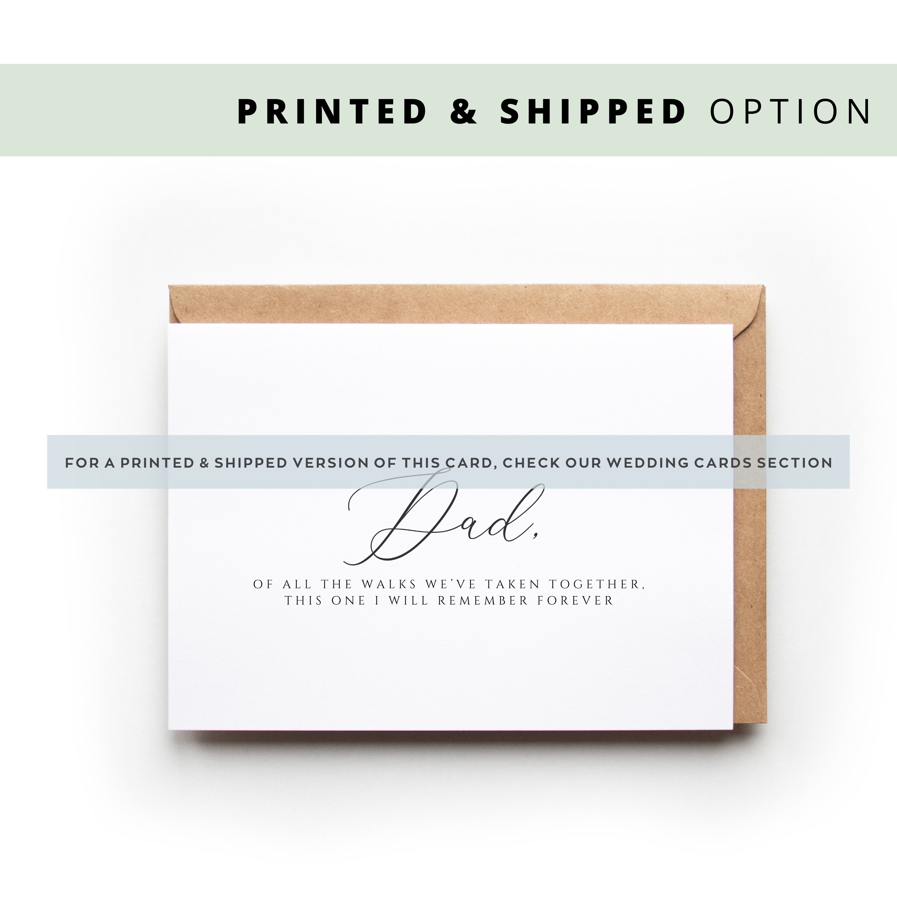 Printable Wedding Card to Your Dad, Father of the Bride Cards, of All ...