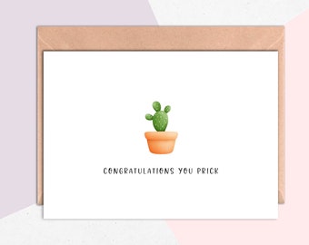 Cactus Congratulations Card - Etsy