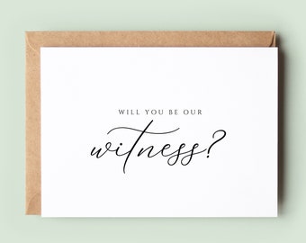Will You Be Our Witness Card Witness Wedding Card Be Our - Etsy