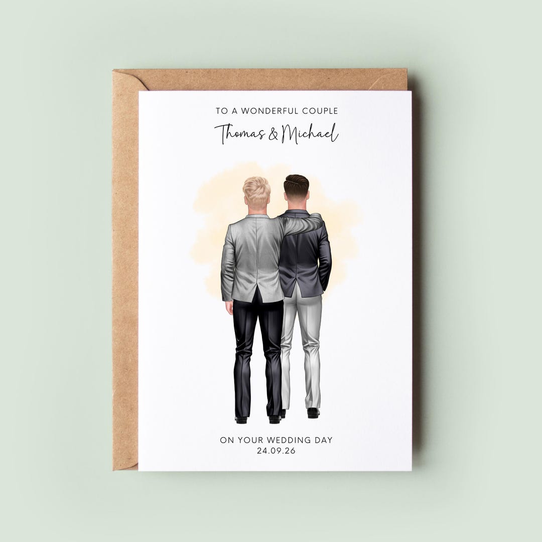 Personalised Mr & Mr Wedding Card | Gay Wedding Congratulations Card ...
