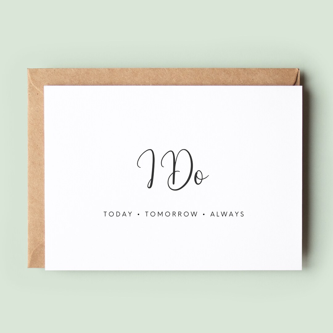 I Do Groom Card, I Do Bride Card, Wedding Day Card, Card for Groom ...