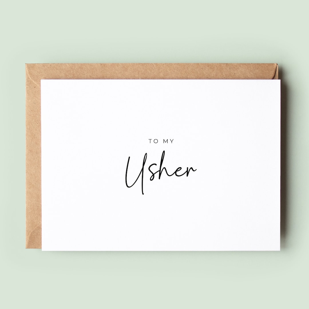 To My Usher Thank You Card, Wedding Usher Card, Card for Usher, Wedding ...