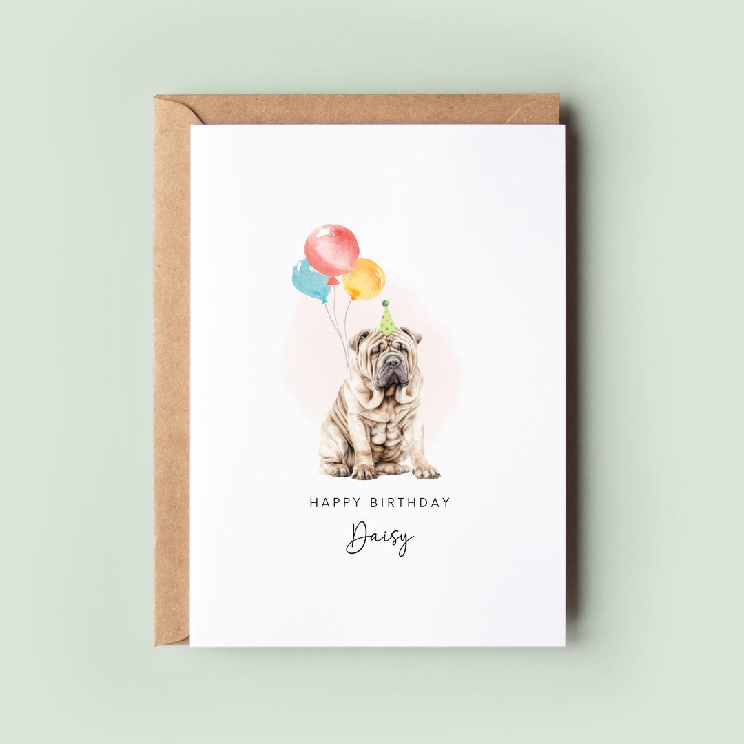 Shar Pei Birthday Card From the Dog, Birthday Card for Dog Dad ...