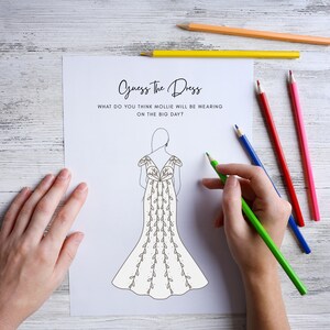 Guess the Dress Printable Bridal Shower Game, Printable Hen Party Game ...