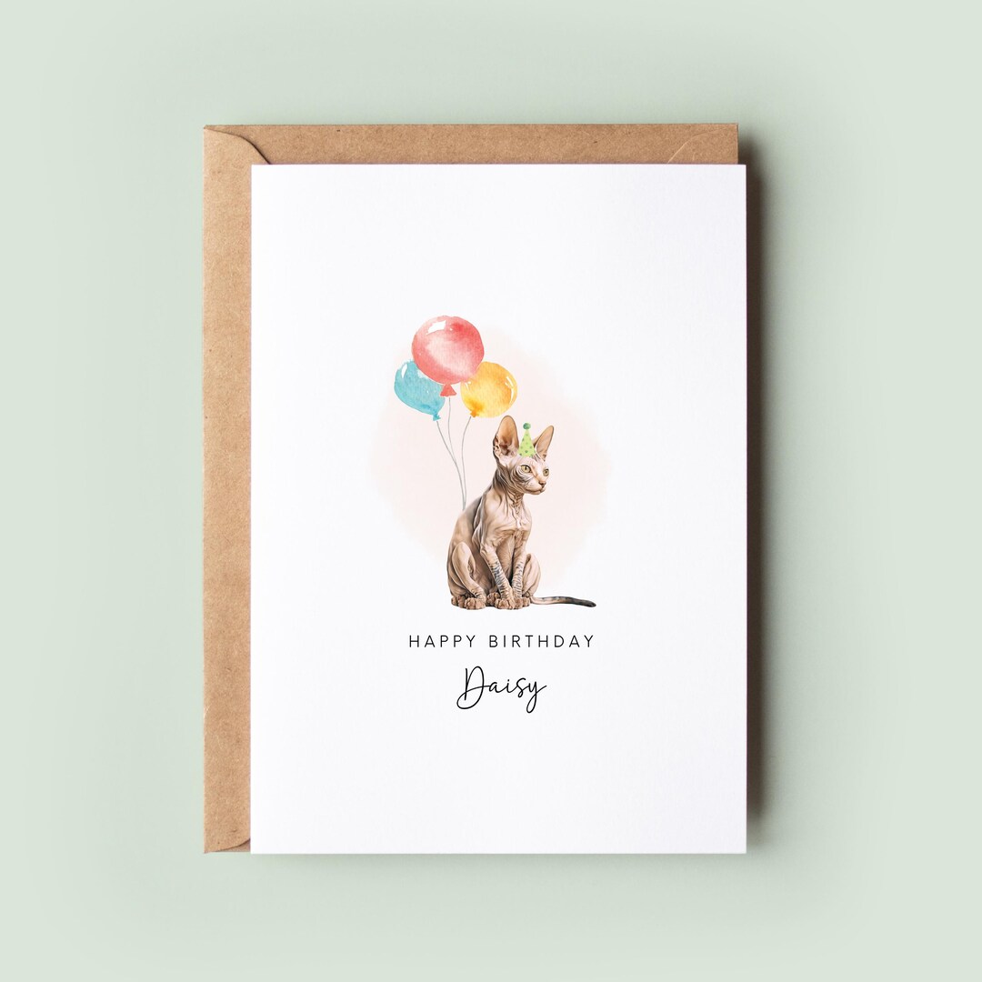 Sphynx Cat Birthday Card From the Cat, Birthday Card for Cat Dad ...