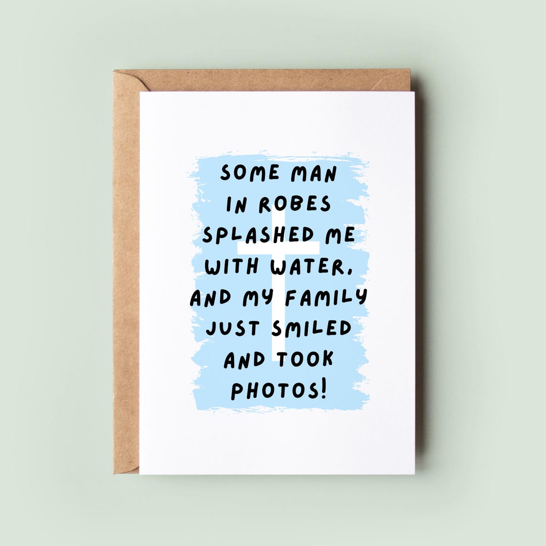 Funny Christening Card | Baptism Card for Godson, Grandson, Nephew ...