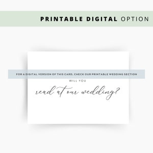 Classic Will You Read at Our Wedding, Wedding Party Card, Wedding ...