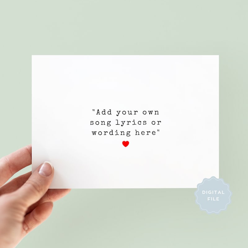 Custom Lyric Cards - Etsy