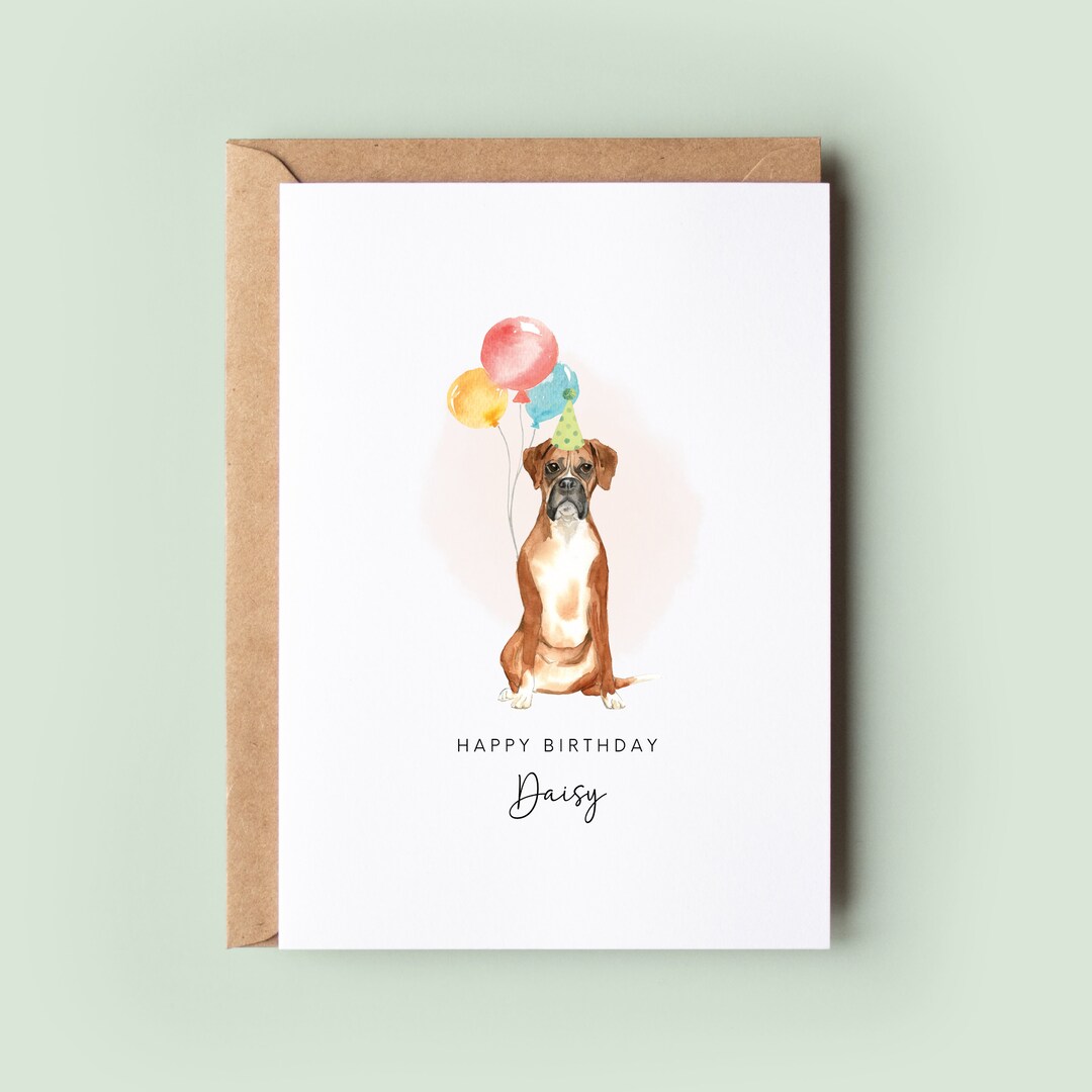 Boxer Dog Birthday Card From the Dog, Birthday Card for Dog Dad ...