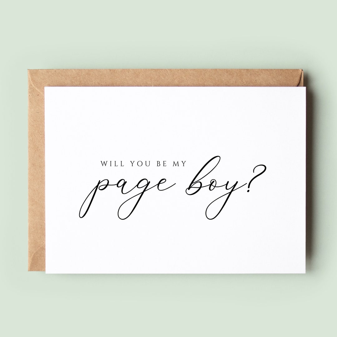 Classic Will You Be My Page Boy Card Will You Be My Page Boy - Etsy