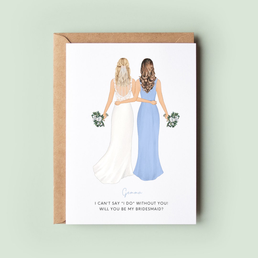 Will You Be My Bridesmaid Greeting Card, Personalised Bridesmaid ...