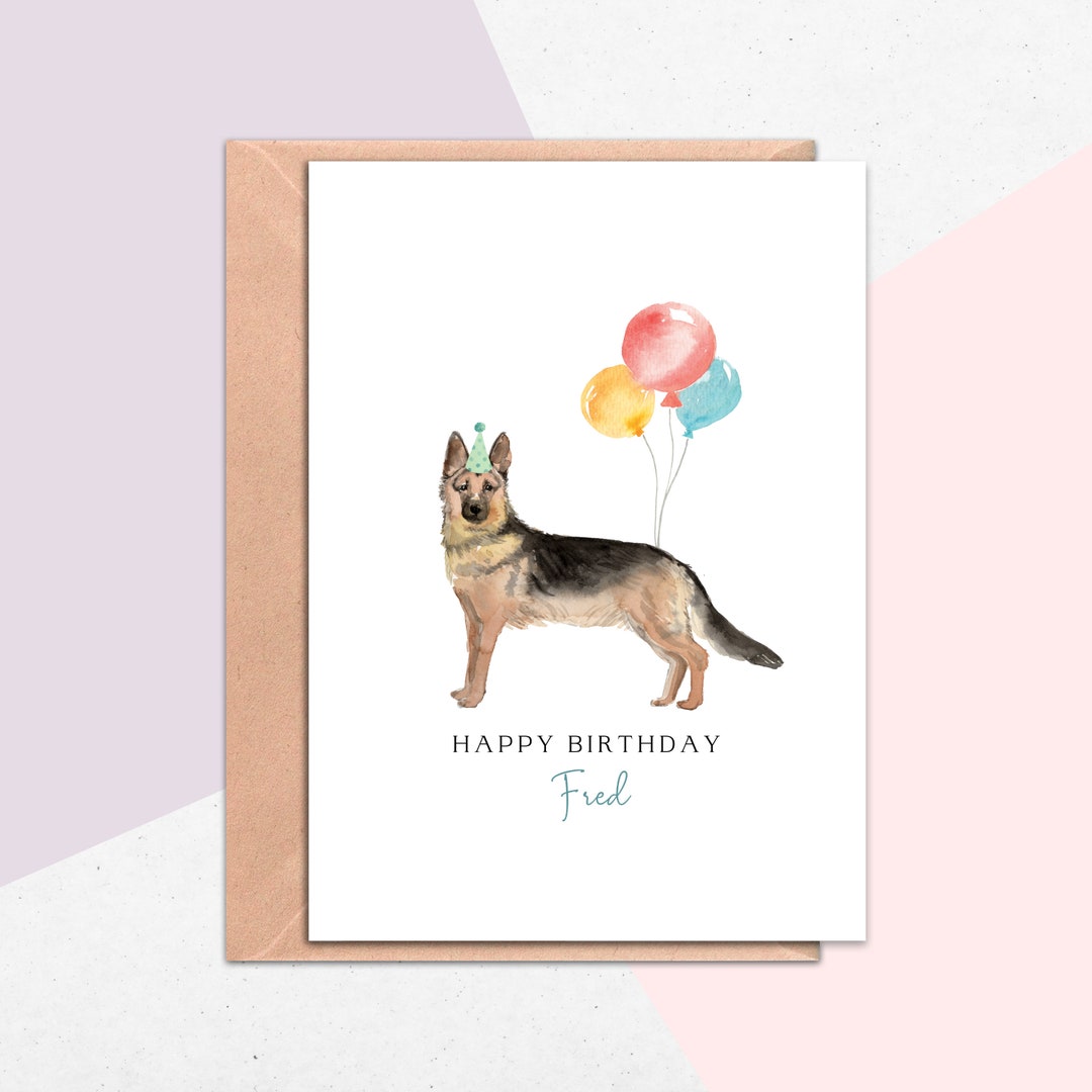 German Shepherd Birthday Card From the Dog Birthday Card for - Etsy