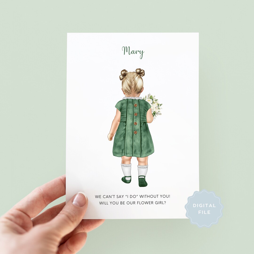 Printable Baby Flower Girl Proposal Card, Custom Toddler Bridesmaid ...