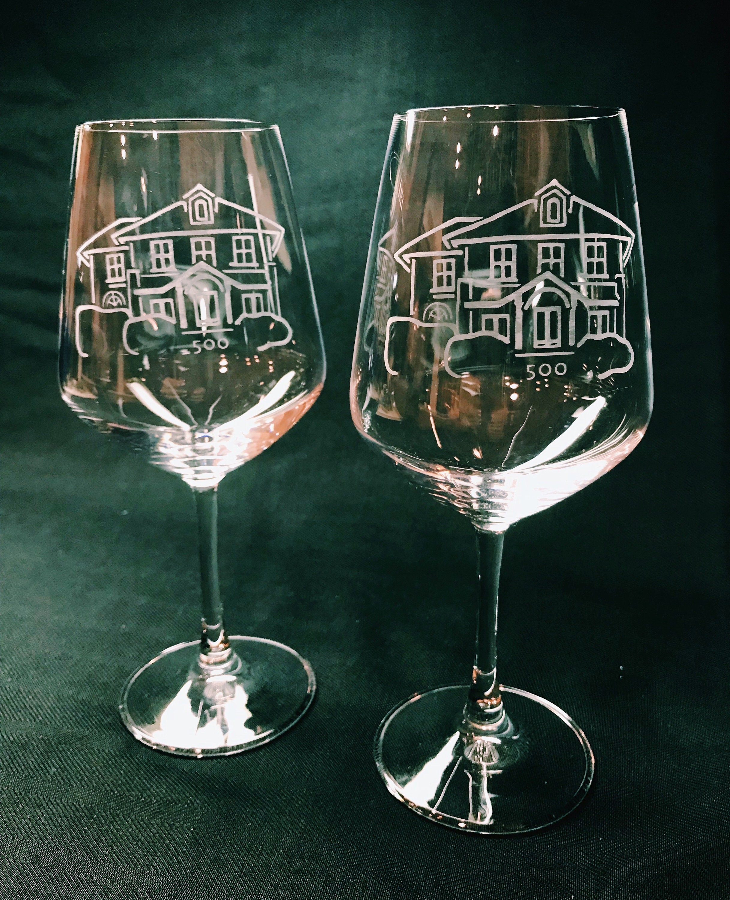 Custom House Portrait Etched Glass - Etsy