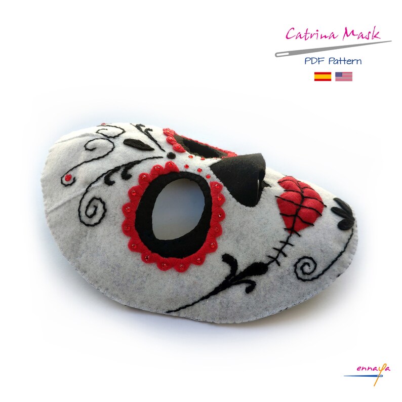 PDF Catrina Mask, PDF Sewing Pattern, Halloween, Felt Mask, Dress Up - Etsy