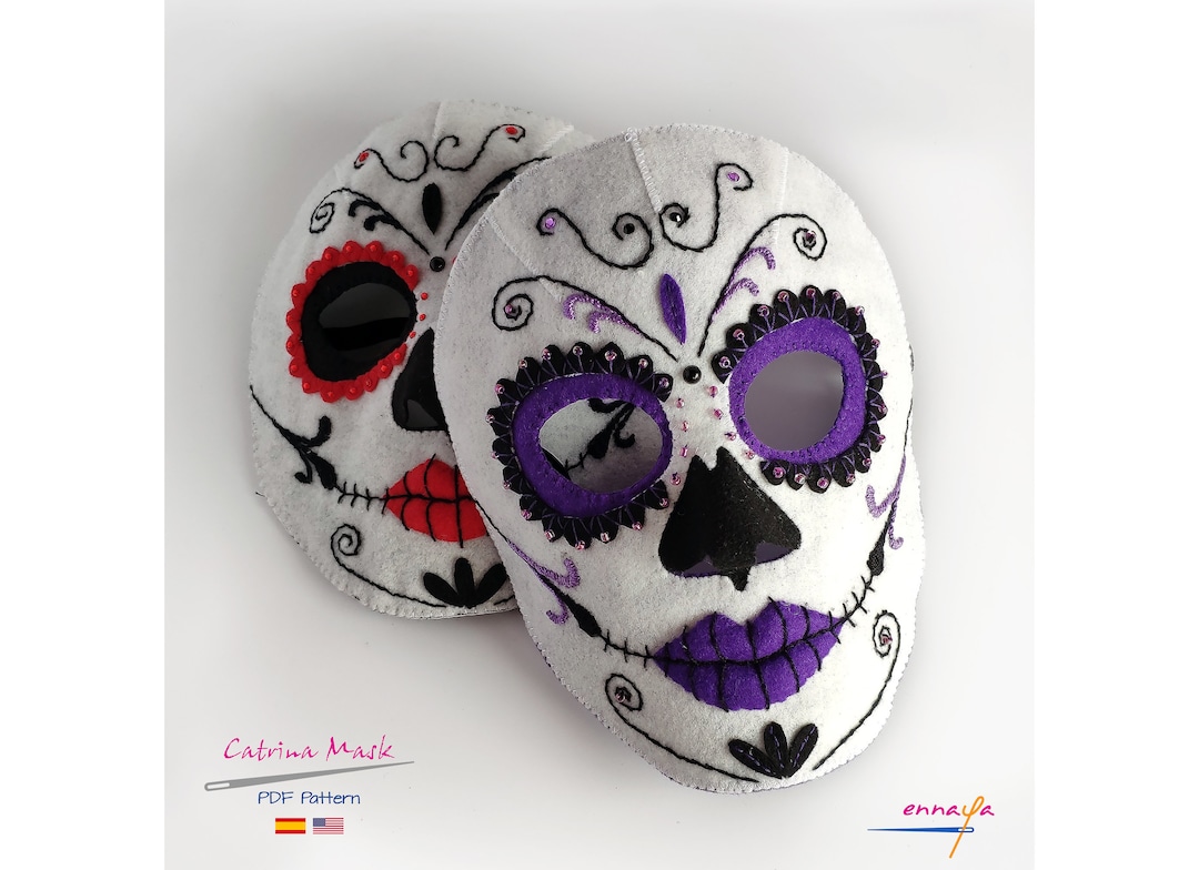 PDF Catrina Mask, PDF Sewing Pattern, Halloween, Felt Mask, Dress Up - Etsy